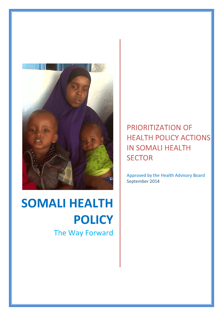 Prioritization of Health Policy Actions in Somali Health Sector ...